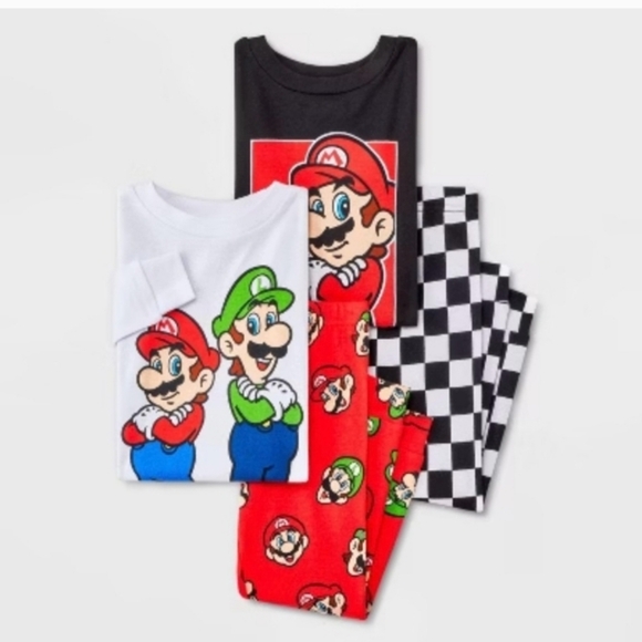 Nintendo | Pajamas | Toddler Boys 4pc Snug Fit Super Mario Cotton ...